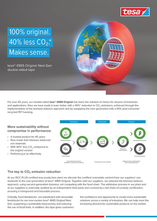 下载 tesa® 4965 Original Next Gen 详细产品信息 - tesa德莎胶带官网
